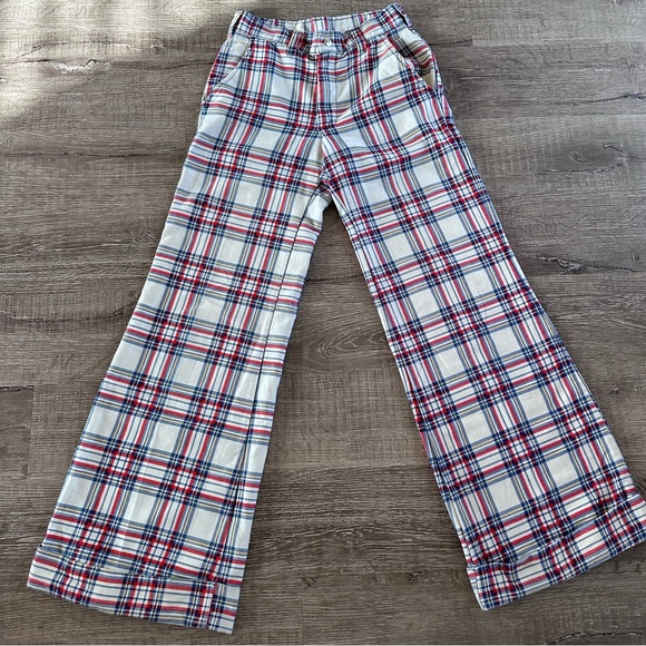 Rame | Jeans | Amazing Vintage Red White Blue And Yellow Plaid Wide ...